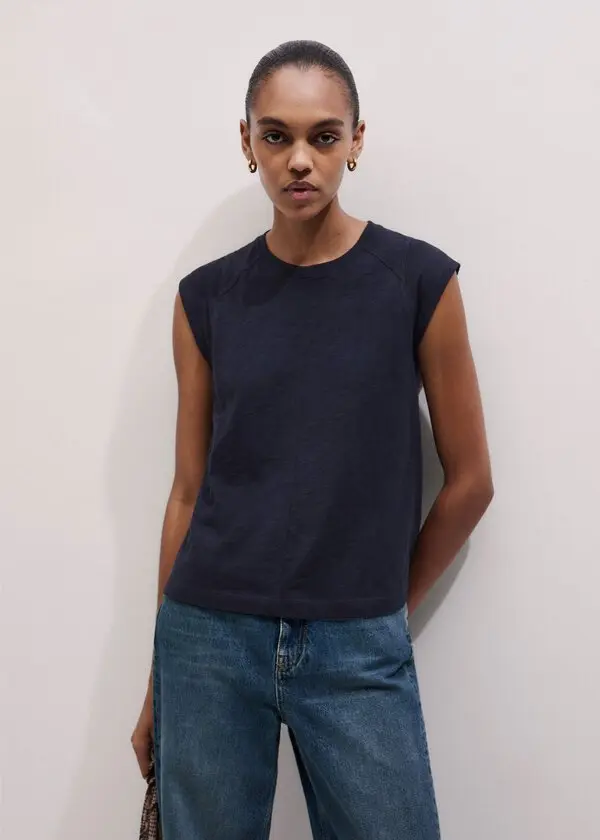 ME+EM Cap Sleeve Crewneck Tee
