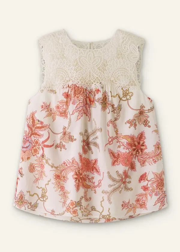 ME+EM Cotton Wild Bloom Print Swing Top