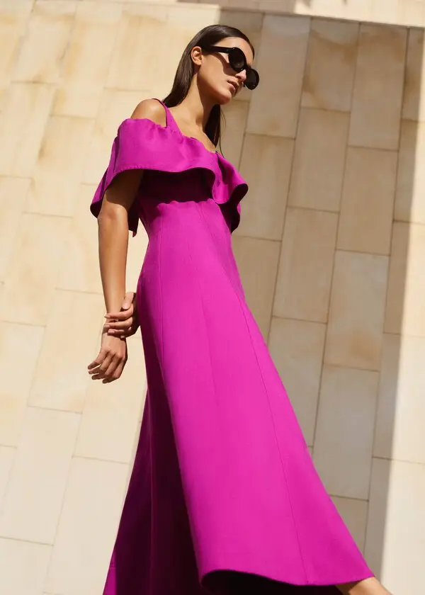 ME+EM Statement Frill Maxi Dress - Iris