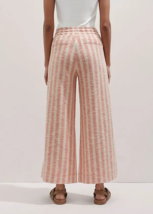 ME+EM Textured Stripe Wide-leg Crop Trousers