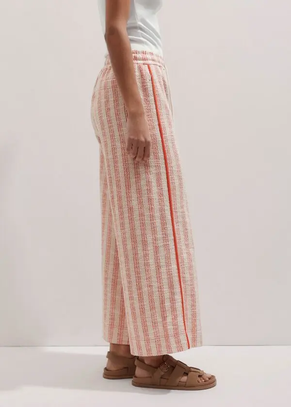 ME+EM Textured Stripe Wide-leg Crop Trousers