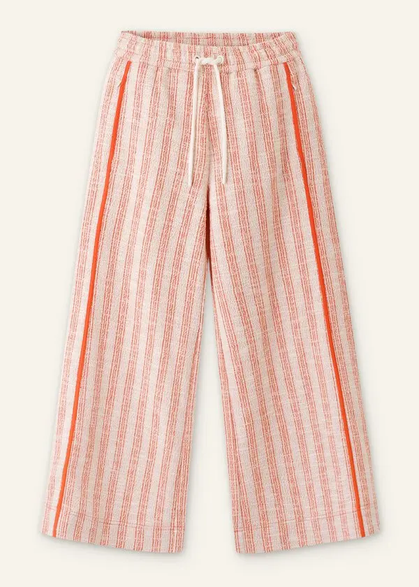 ME+EM Textured Stripe Wide-leg Crop Trousers