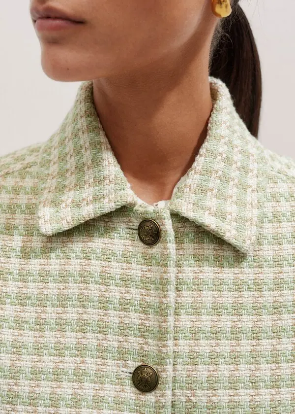 ME+EM Dogtooth Short Sleeve Jacket