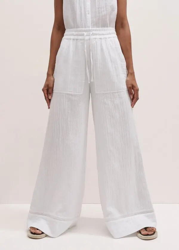 ME+EM Cheesecloth Lace Trim Insert Trousers