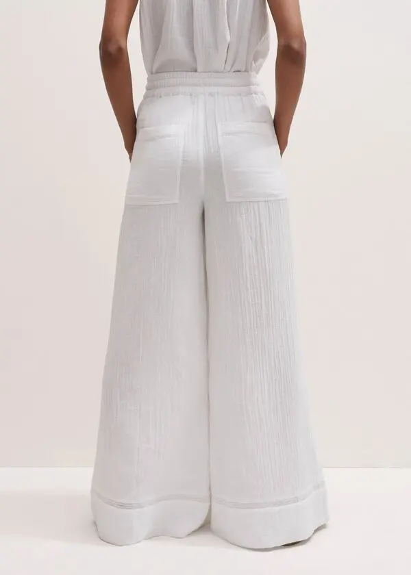 ME+EM Cheesecloth Lace Trim Insert Trousers