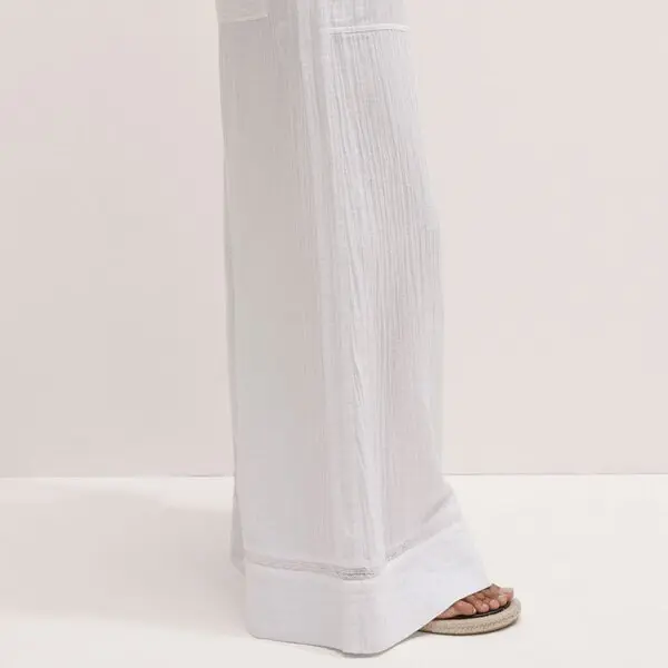 ME+EM Cheesecloth Lace Trim Insert Trousers