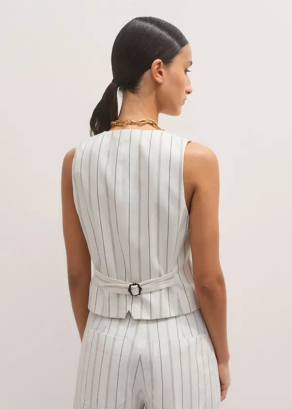 ME+EM Striped Tailored Waistcoat