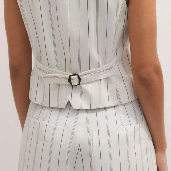 ME+EM Striped Tailored Waistcoat