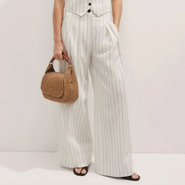 ME+EM Striped Tailored Waistcoat