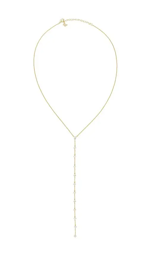 BY ADINA EDEN Teardrop Lariat Necklace - Gold