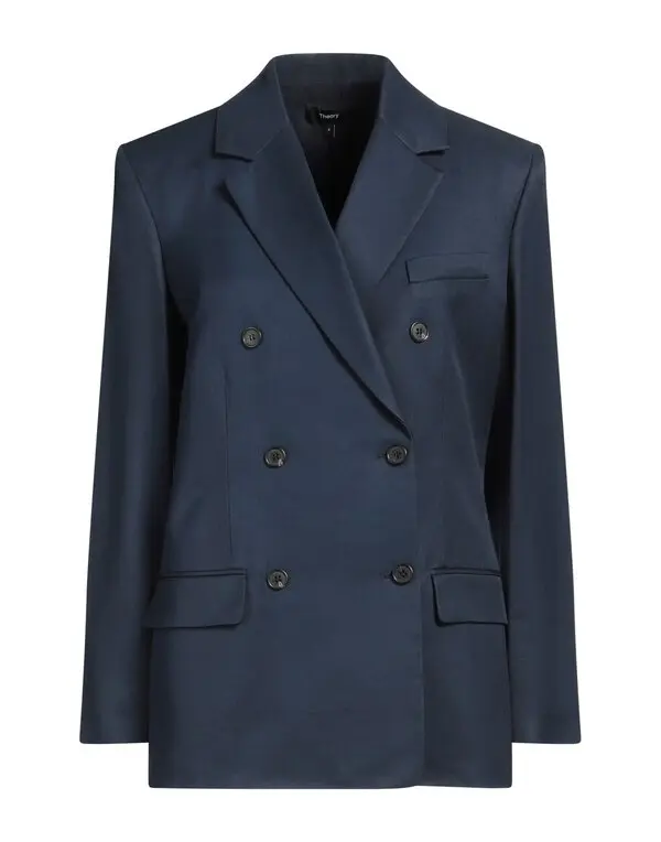 Theory Midnight Viscose Twill Blazer - Blue