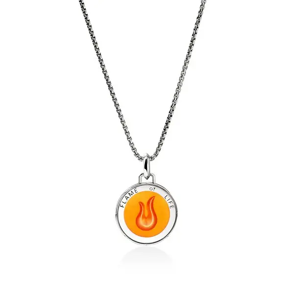 John Hardy Flame Talisman Enamel Necklace - Sterling Silver