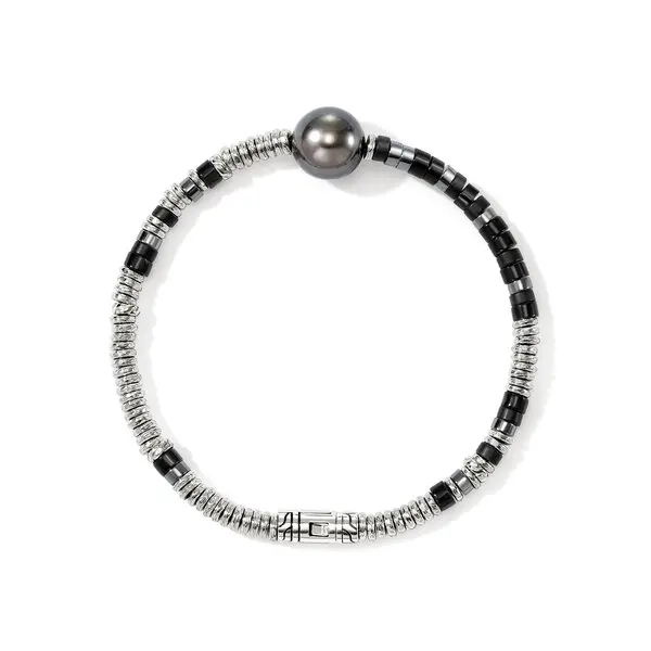 John Hardy Heishi Bracelet With Hardstones And Pearl