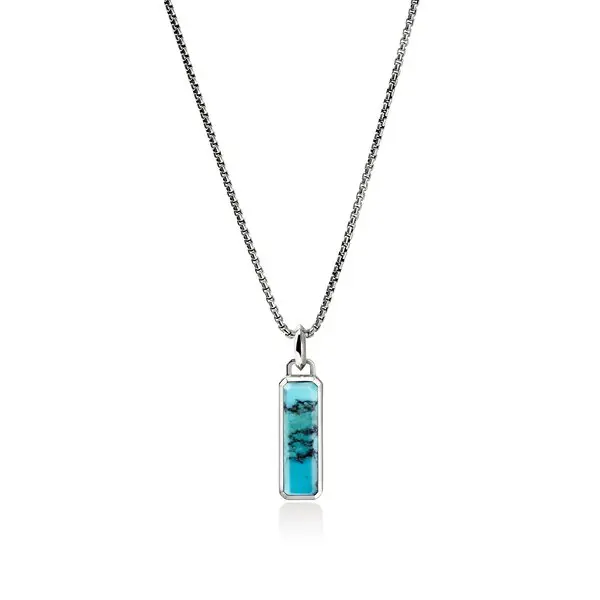 John Hardy Turquoise Talisman Pendant Necklace - Sterling Silver