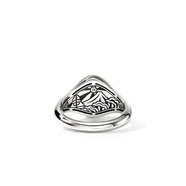 John Hardy Sun Signet Ring In Gold And Diamonds