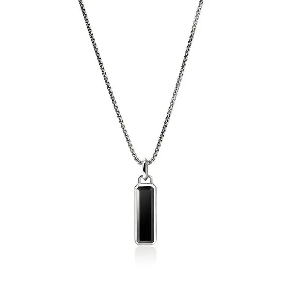 John Hardy Black Onyx Talisman Necklace - Sterling Silver
