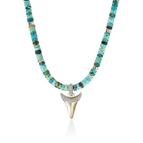 John Hardy Shark Tooth Heishi Necklace - Gold