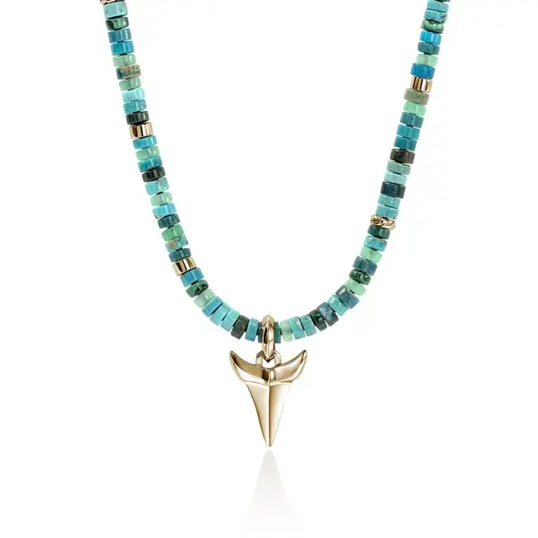 John Hardy Sharktooth Heishi Necklace Hardstones, Diamonds