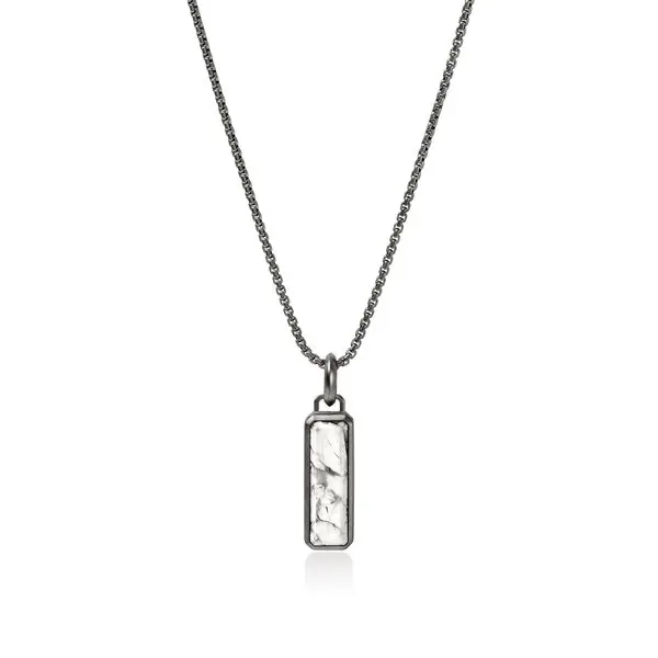 John Hardy Howlite Talisman Necklace - Silver