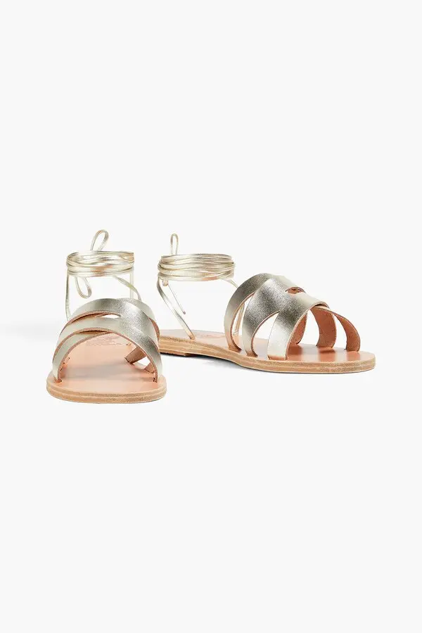 ANCIENT GREEK SANDALS Pisidia Metallic Leather Sandals