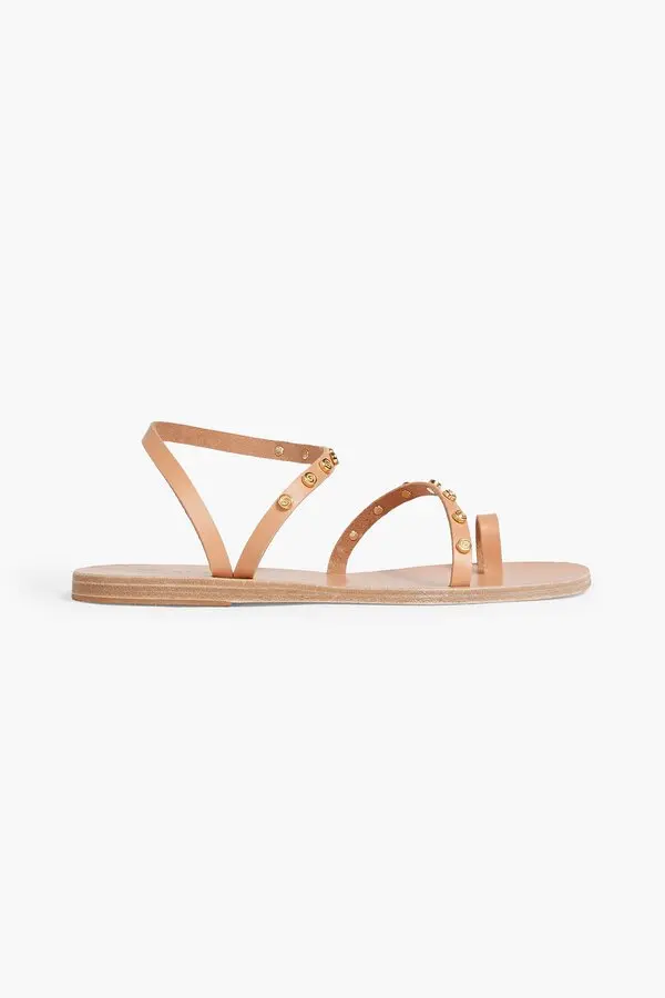 ANCIENT GREEK SANDALS Apli Eleftheria Embellished Leather Sandals