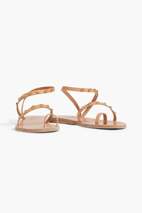 ANCIENT GREEK SANDALS Apli Eleftheria Embellished Leather Sandals