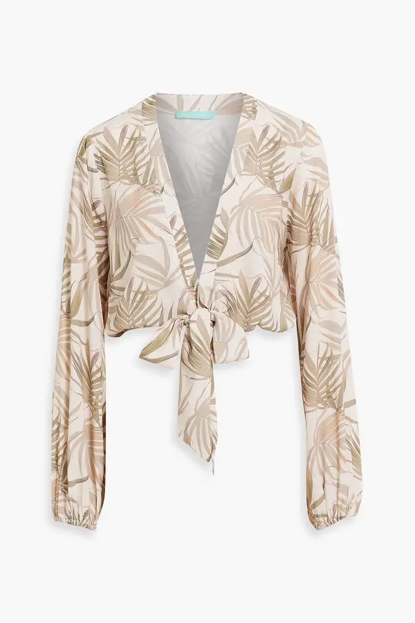 Melissa Odabash Gemma Printed Wrap Top