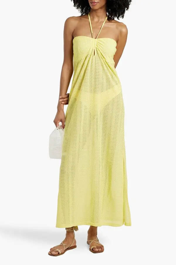 Melissa Odabash Mila Crochet Maxi Dress - Yellow - 65% Off | Editorialist