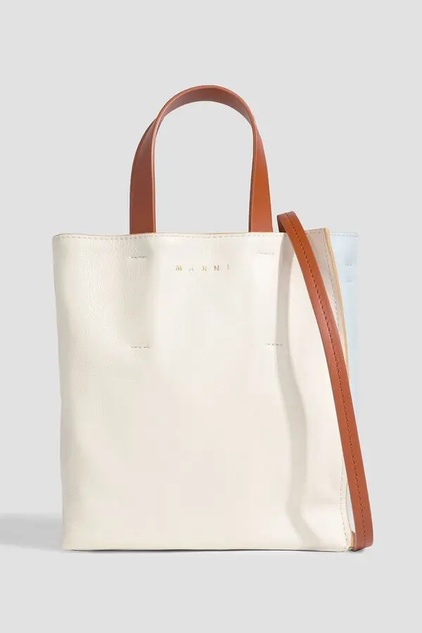 Marni Museo Soft Mini Leather Tote - Off-white