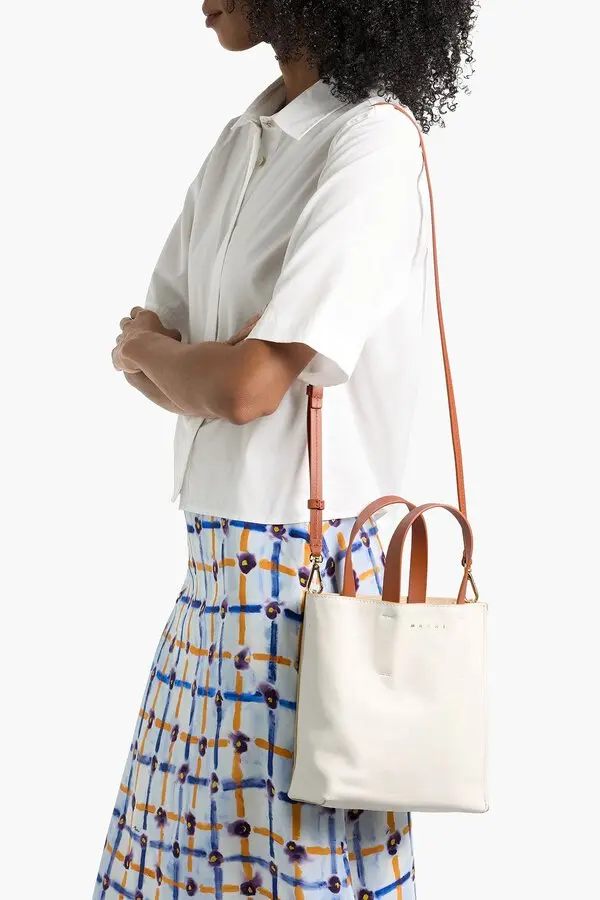 Marni Museo Soft Mini Leather Tote - Off-white