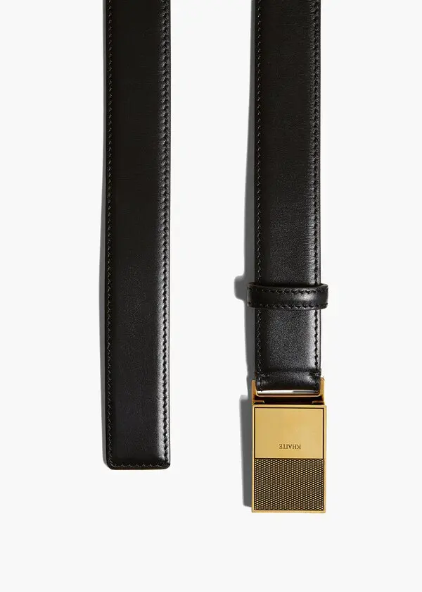 Khaite Elio Belt In Leather With Antique Gold