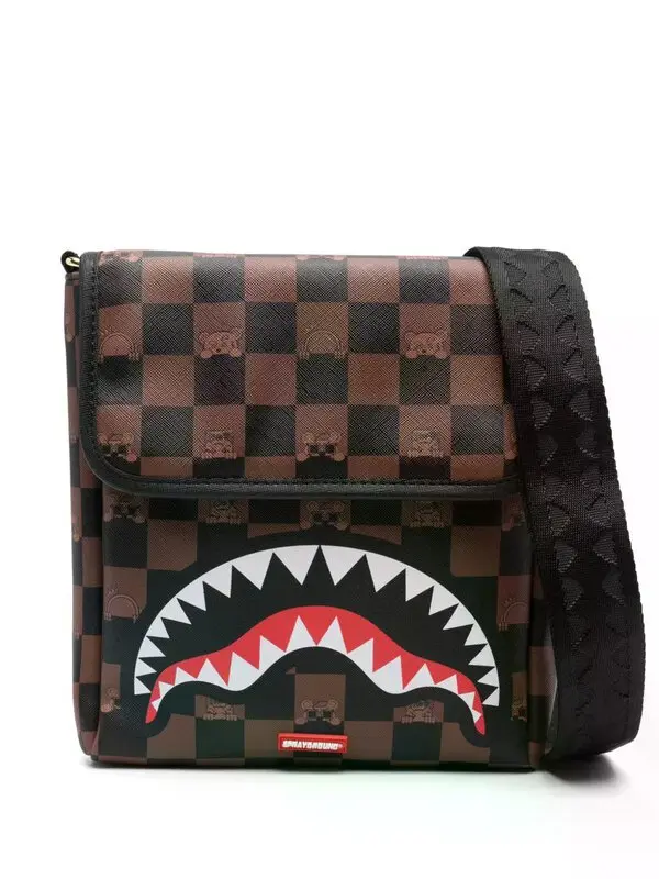 SPRAYGROUND Peeking Character-check Messenger Bag - Brown
