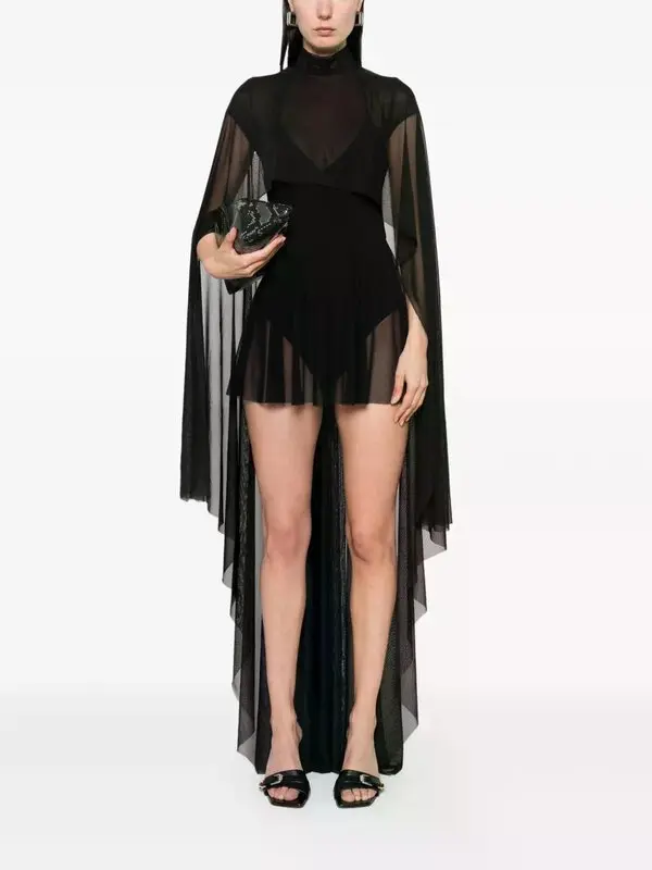 ATU BODY COUTURE Semi-sheer Cape - Black