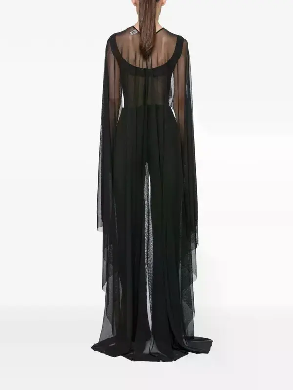 ATU BODY COUTURE Semi-sheer Cape - Black