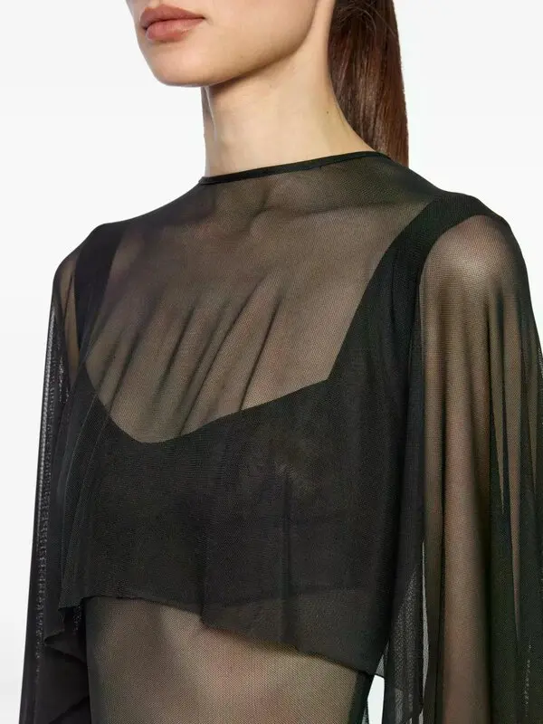 ATU BODY COUTURE Semi-sheer Cape - Black