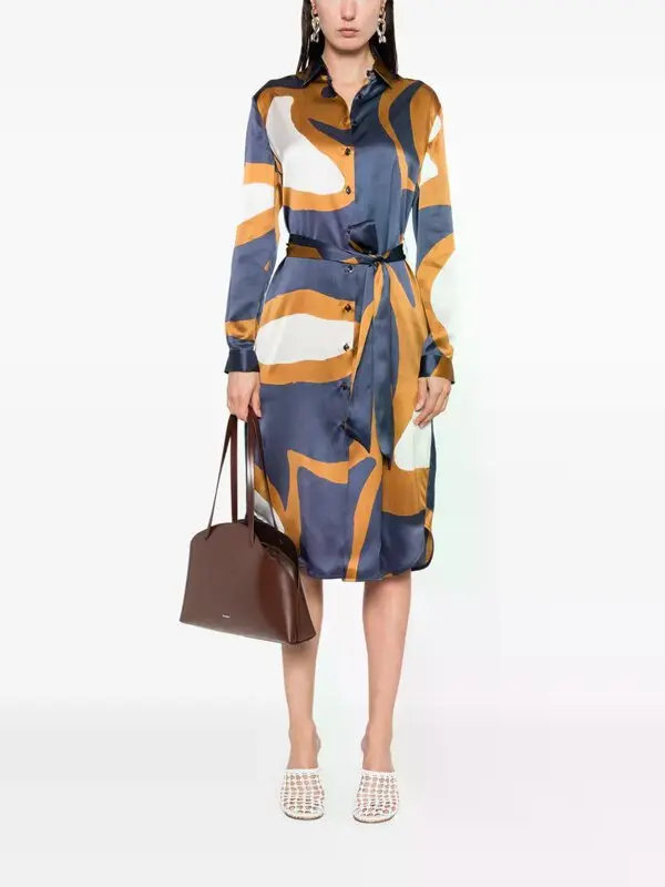 Kiton Printed Midi Shirt Dress