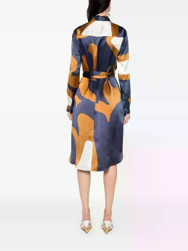 Kiton Printed Midi Shirt Dress