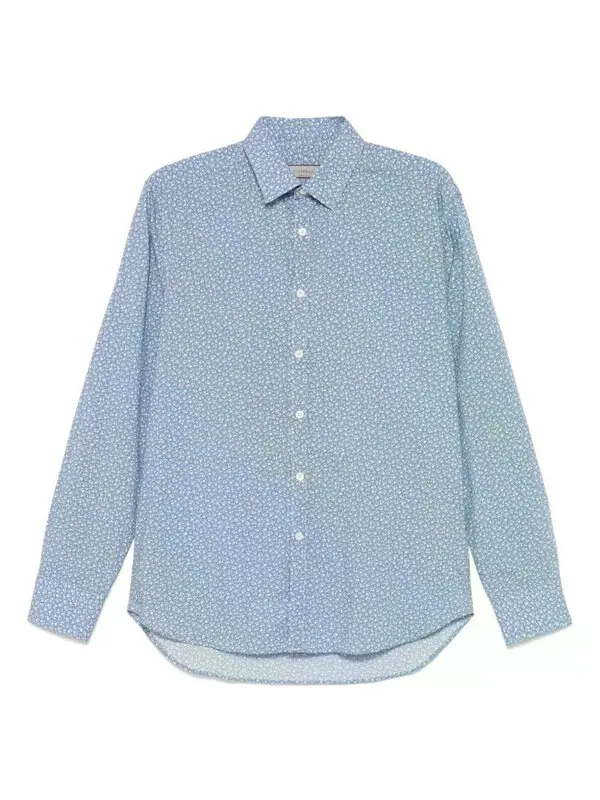 Canali Floral-print Shirt - Blue