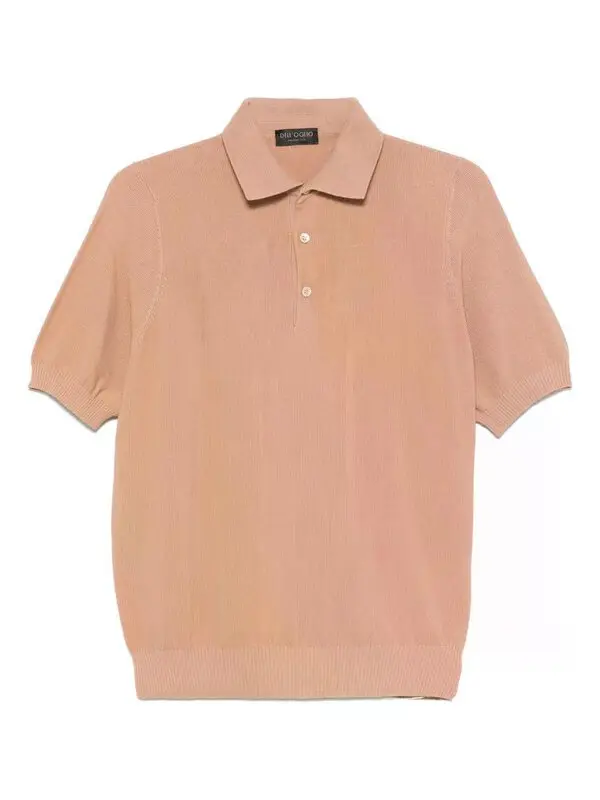 DELL'OGLIO Knitted Polo Shirt - Neutrals