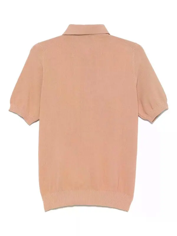 DELL'OGLIO Knitted Polo Shirt - Neutrals