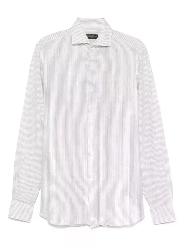 DELL'OGLIO Striped Shirt - Neutrals