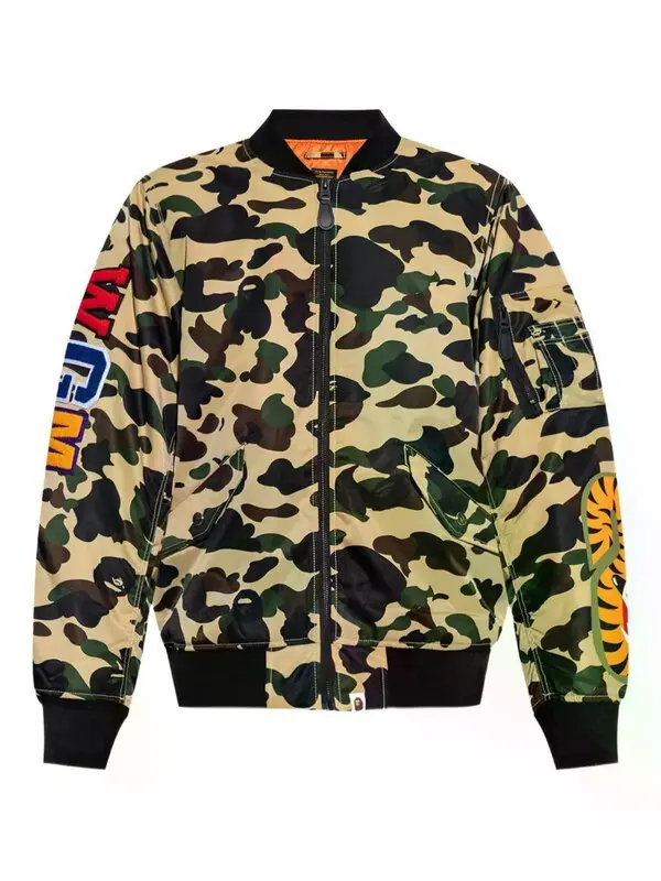 A BATHING APE Camouflage-pattern Bomber Jacket - Neutrals