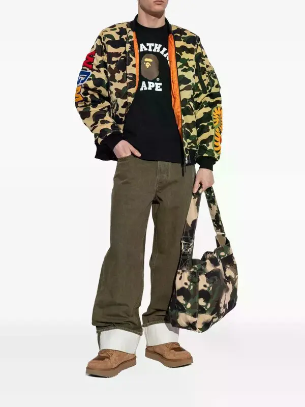 A BATHING APE Camouflage-pattern Bomber Jacket