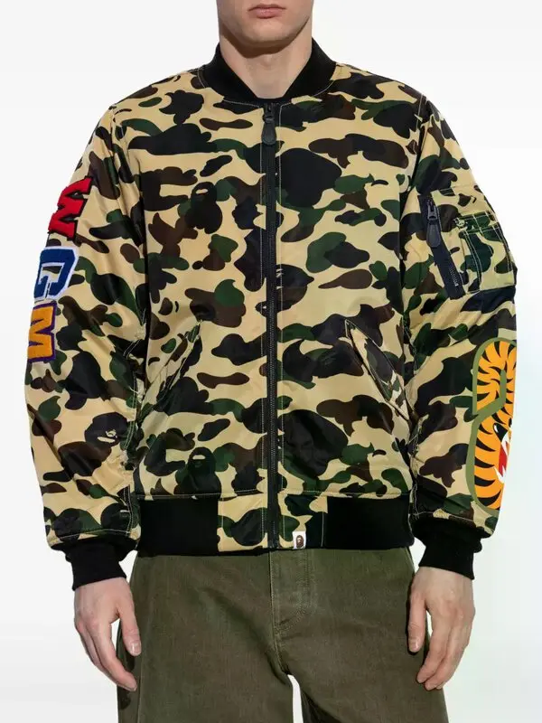 A BATHING APE Camouflage-pattern Bomber Jacket