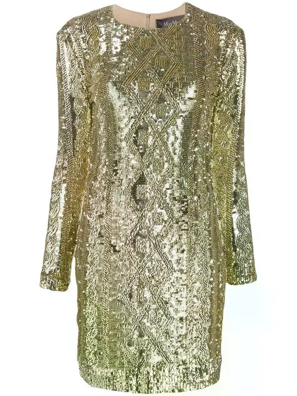 Max Mara Sequin Embroidered Fitted Dress