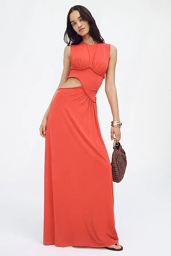 lightweight summer maxi dresses Flowy Chiffon Maxi Dress