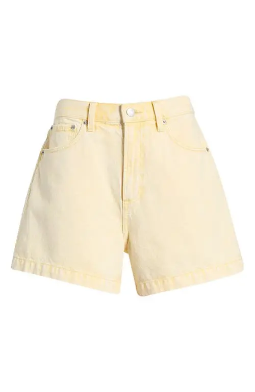 PISTOLA Saige High-waisted Denim Shorts - Yellow