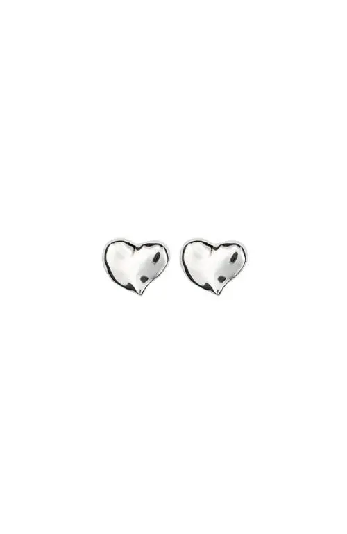 UNODE50 Heartbeat Stud Earrings - Silver