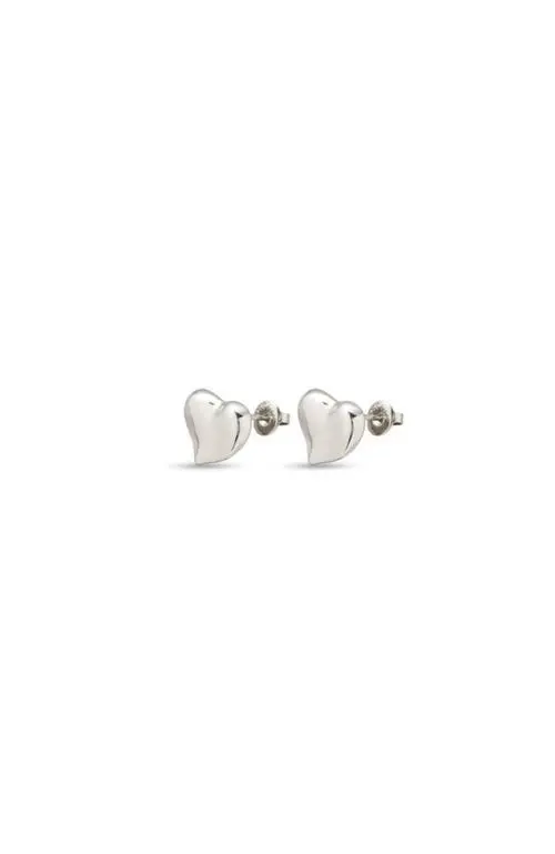 UNODE50 Heartbeat Stud Earrings - Silver