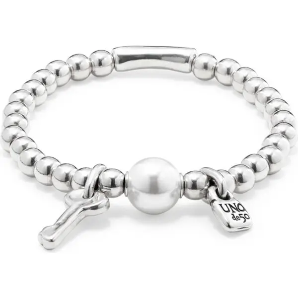 UNODE50 Luna Pearl And Charm Bracelet - Silver